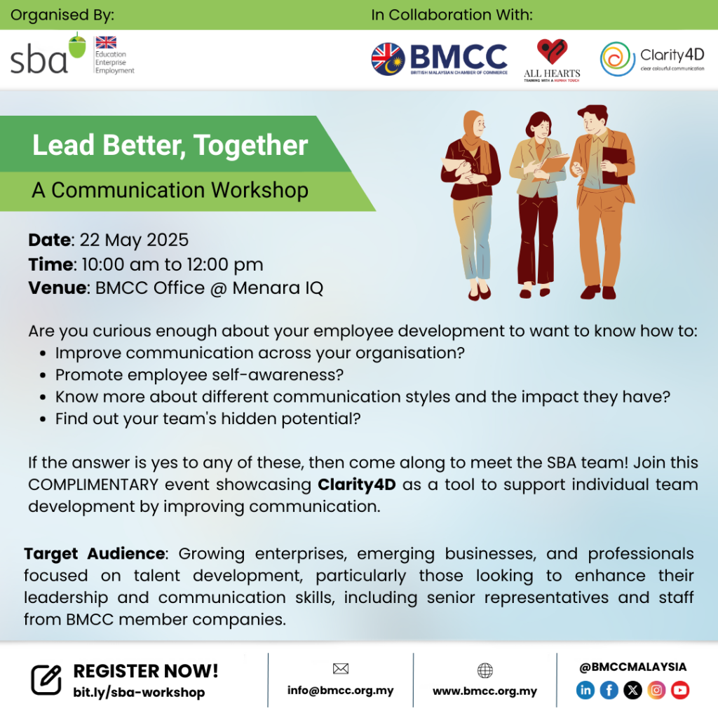 22 May | Lead Better, Together – A Communication Workshop by SBA – British Malaysian Chamber Of ...
